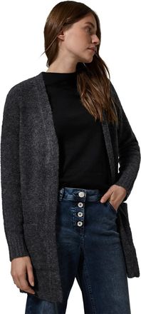 Cecil Damen B253798 Langer Bouclé Cardigan, Charcoal Grey Melange, XXL EU