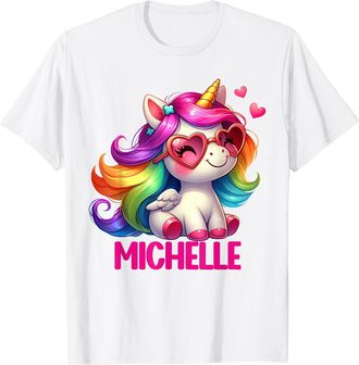 BDAZ Michelle Einhorn-Name, personalisiertes Design T-Shirt
