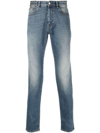 Pantaloni Torino jean droit &agrave; patch logo - Bleu