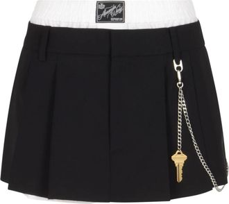 Alexander Wang Femme, Jupes, Noir, Taille: 36 FR Skort pliss&eacute;e pr&eacute;-stylis&eacute;e avec cha&icirc;ne