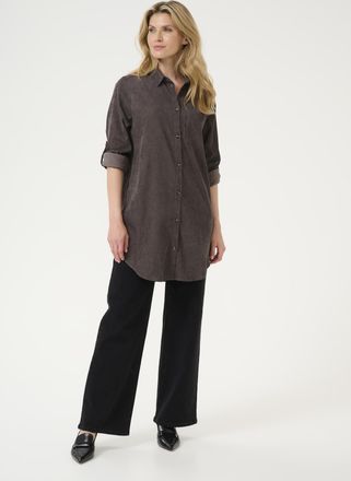Kaffe Langarm - Hemd Loose fit Major Brown C. brown