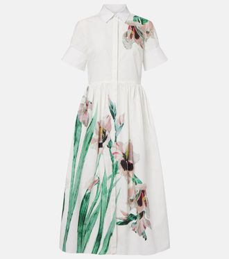 Erdem Robe chemise en coton &agrave; fleurs