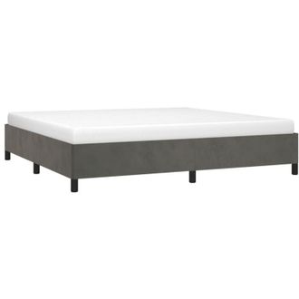 vidaXL Cadre de lit sans matelas gris fonc&eacute; 200x200 cm velours Vidaxl