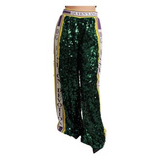 Dolce & Gabbana Femme, Pantalons, Vert, Taille: 32 FR Queens Angel Pants