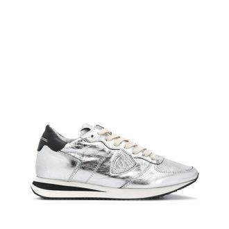 Philippe Model Metallic Leather Sneakers - - Shoes - Damen - Grau - 37 EU