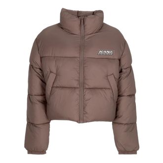 Karl Kani Sport Patch Crop Puffer Jacke - - Jackets - Damen - Braun - L