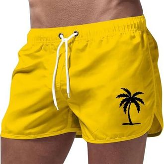 Generic Short de bain hawa&iuml;en &agrave; s&eacute;chage rapide pour homme avec poches, jaune, XXL