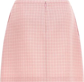 Versace Checked Wool Tweed Skirt - Pink