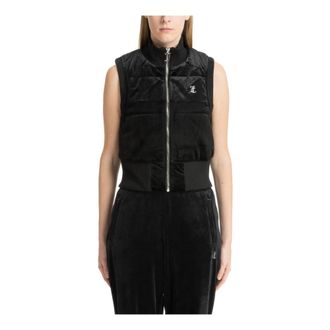 Juicy Couture Swarovski Logo Zip Weste - - Jackets - Damen - Schwarzk - M