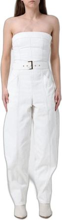 A|X Armani Exchange Baumwoll-Denim-Jumpsuit mit G&uuml;rtel - - Jumpsuits & Playsuits - Damen - Wei&szlig; - 2XS