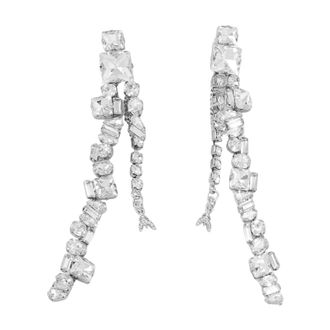 Patrizia Pepe Femme, Accessoires, Gris, Taille: ONE Size Boucles doreilles diamant&eacute;es