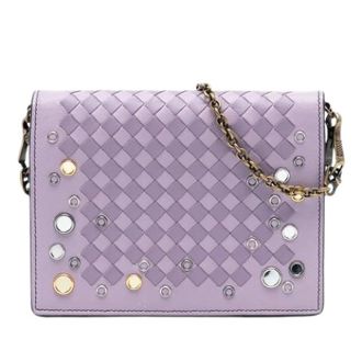 Bottega Veneta Sac &agrave; bandouli&egrave;re en cuir Pre-owned - Femme - Pre-owned - Violet - Taille: ONE Size