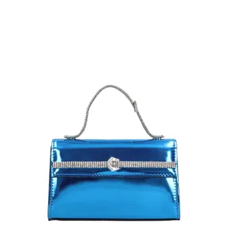 Gedebe Gedebe, Femme, Sacs, Bleu, Taille: ONE Size Mini Sac Sophie Miroir en cuir
