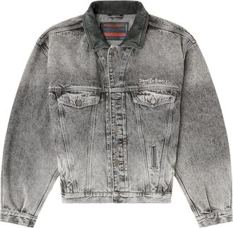 Diesel veste en jean &agrave; col D-Denver - Gris