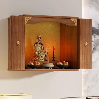 Generic Buddha-Altar, chinesischer Schrein-Altartisch, Wand-Buddha-Nischenaltarschrank, kleine Meditationstische, pers&ouml;nliche Opfergabentische f&uuml;r Puja, Gebet