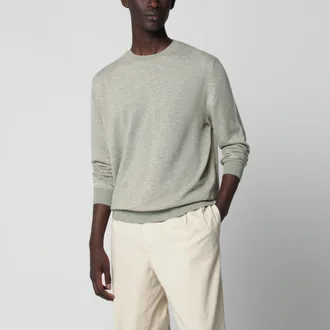 Loro Piana Pullover in Creme-Melange aus Kaschmir und Seide