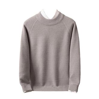 Generic Pull tricoté à col rond en laine chaude à manches longues pour homme, 625, XXL