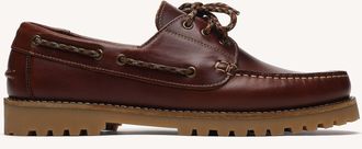 Faguo Chaussures bateau en cuir marron