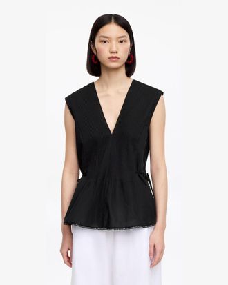 Arket Oberteil Mit Biesen -Schwarz