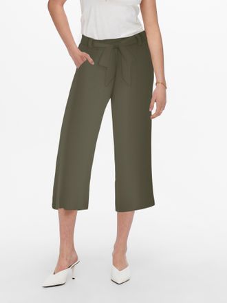 Only Palazzohose ONLY ONLNOVA LIFE CROP PALAZZO PANT AOP PTM, Damen, Gr. L, N-Gr, gr&uuml;n (kalamata), Web, Obermaterial: 100% Viskose, unifarben, regular fit 