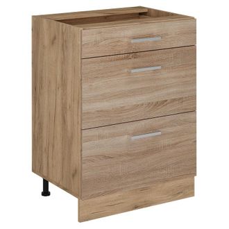 Vicco Meuble cuisine R-Line, Sonoma, 60cm avec tiroirs, sans pt