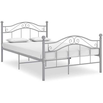 vidaXL Cadre de lit Gris M&eacute;tal 120x200 cm Vidaxl