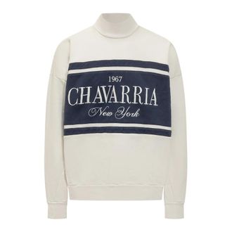 Willy Chavarria Stripe Gilroy Crewneck - - Sweatshirts & Hoodies - Herren - Wei&szlig; - S