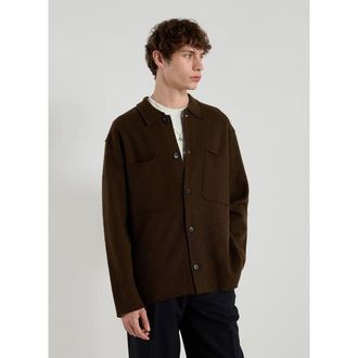 Nn.07 Surchemise droite en laine m&eacute;rinos