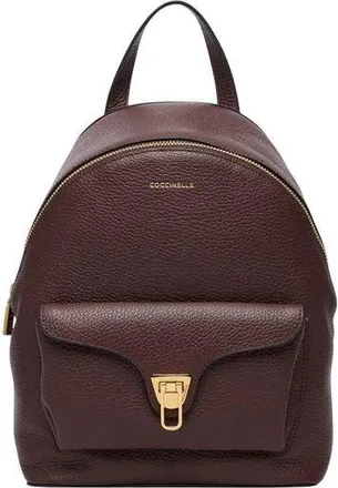 Coccinelle Womens Backpack Berry Bovine Leather Bags - Backpacks