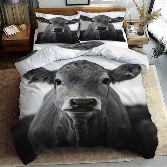 Generic Bettw&auml;sche 135x200 Minimalistisch Bettbezug 135x200 Gelbes Rind Bettbezug mit 2 Kissenbez&uuml;ge 80x80cm, Bettw&auml;sche-Sets Microfaser mit Rei&szlig;verschluss b1