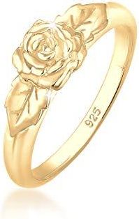 Elli Bague Femmes Bande Roses Symbole Floral Vintage Look en Argent Sterling 925