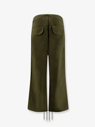 Entire studios Unisex Cargo Trousers With Drawstring Green Cotton