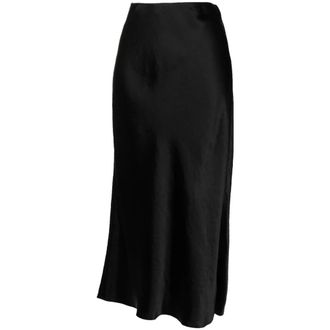 Vince Satin Side-Slit Slip Skirt - - Skirts - Damen - Schwarzk - L