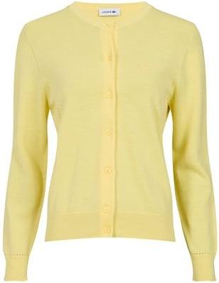 Lacoste Cardigan &agrave; col rond et logo brod&eacute; en coton