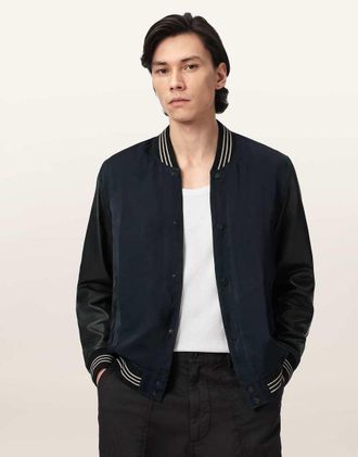 AllSaints Taishi - Bomberjacke in Marineblau/Schwarz