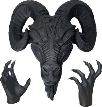 Generic Schafkopf-Wanddekoration, Schafkopf-Wandhalterung - Harz-Wand-Tierk&ouml;pfe- | Fantasy Wandhalterung Tierskulptur, Tierk&ouml;pfe Wanddekoration Gothic Fantasy