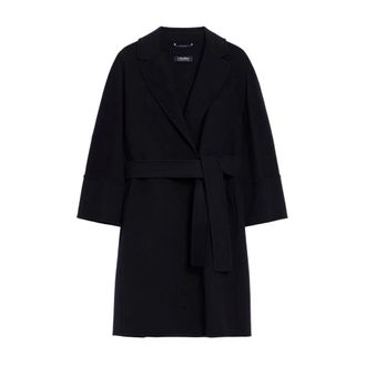 Max Mara Blauer G&uuml;rtelmantel Stilvoll Herkunft Italien - - Coats - Damen - Blau - L