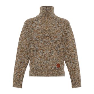 Dsquared2 Wollpullover mit Logo-Patch - - Knitwear - Herren - Mehrfarbig - XL