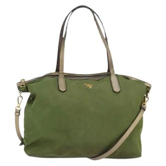 Prada Pre-owned Nylon Schultertasche - - Pre-owned - Damen - Gr&uuml;n - ONE SIZE
