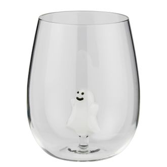 Butlers Trinkglas 450ml Glas MERRY & JOY Gespenst | Becher mit Weihnachtsmotiv | Weihnachtsgl&auml;ser f&uuml;r Wasser, Sprudel & Cocktails | Festliches Trinkgeschirr W