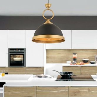 Opviq Elegant Black Chandelier, Adjustable Height 38-138 cm, Metal Body &Oslash;30 cm, E27 Socket Max 40W, Stylish Lighting for Modern Spaces, IP20 Rated