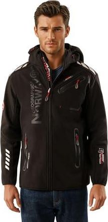 Geographical Norway Royaudb Men Dsitri Prod Veste Softshell Capuche Homme Impermeable Manteau Outdoor Blouson Coupe Vent Tactique Resistant Randonnee Ski Automne Hiver Pr