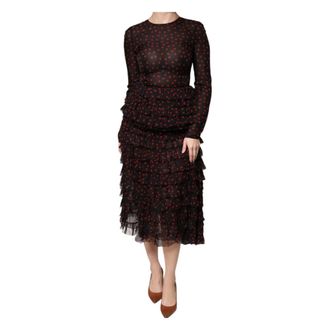 Dolce & Gabbana Silk Layered Midi Dress - - Dresses - Damen - Schwarzk - S