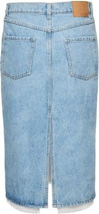 Magda Butrym Jupe bord dentelle en denim de coton