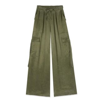Oltre Femme, Pantalons, Vert, Taille: 44 FR Pantalon Cargo Tencel