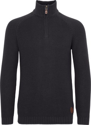 Solid SDXenox Herren Strickpullover Troyer Grobstrick Pullover mit Stehkragen 100% Baumwolle Regular fit, Größe:2XL, Farbe:Dark Grey Melange (8288)