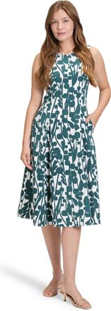 Vera Mont Damen Cocktailkleid mit Print 38, Cream/Dark Green