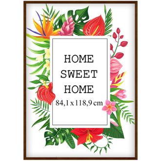 MG Design Braun Bilderrahmen A0 84,1 x 118,9 cm - Aus echtem Holz mit Acrylglas, zum Aufh&auml;ngen & Aufstellen, f&uuml;r Fotos, Poster & Puzzle