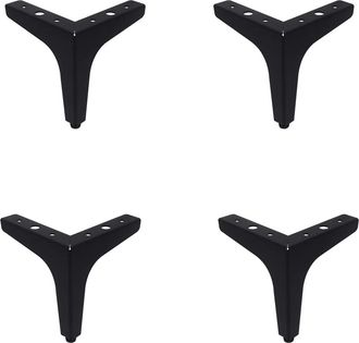 Generic Möbelbeine, Sofafüße, DIY-Metallmöbel, perfekt für TV-Schränke, Couchtische, Stühle, Schränke, mit Schrauben, Schwarz-13cm (5,1 Zoll)