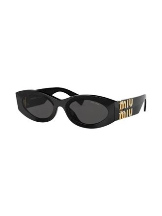 Miu Miu Eyewear SMU11WC054E1AB Oval Sunglasses - Black